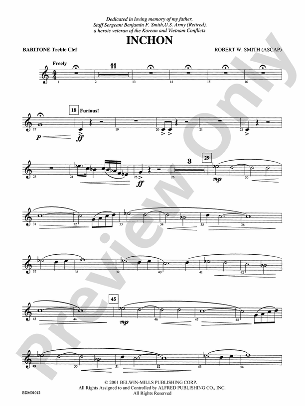 Inchon: Baritone T.C.: Baritone T.C. Part - Digital Sheet Music Download