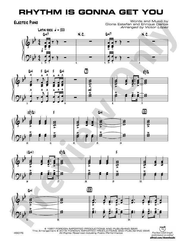 Rhythm Is Gonna Get You: Piano Accompaniment: Piano Accompaniment Part ...