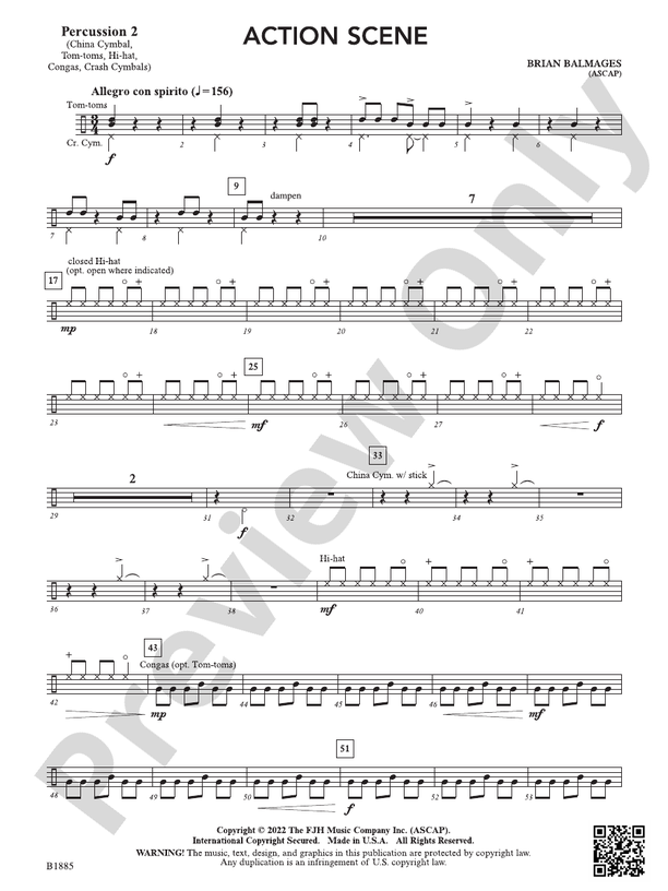 Action Scene: Percussion 2: Percussion 2 Part: Brian Balmages - Digital Sheet Music Download