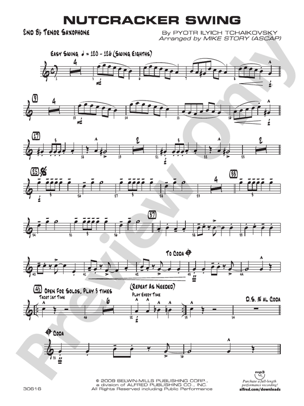 Nutcracker Swing: 2nd B-flat Tenor Saxophone: 2nd B-flat Tenor Saxophone Part - Digital Sheet ...