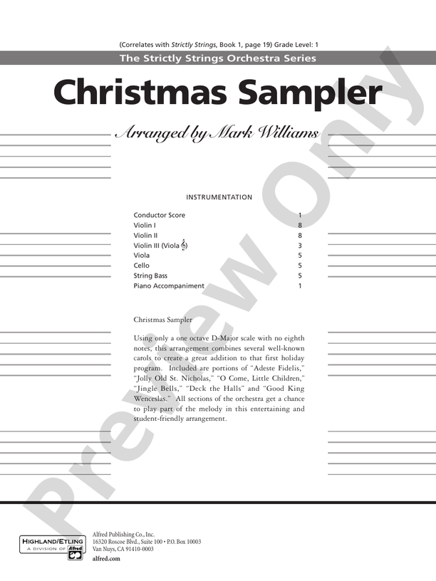 Christmas Sampler: Score: String Orchestra Score - Digital Sheet Music ...