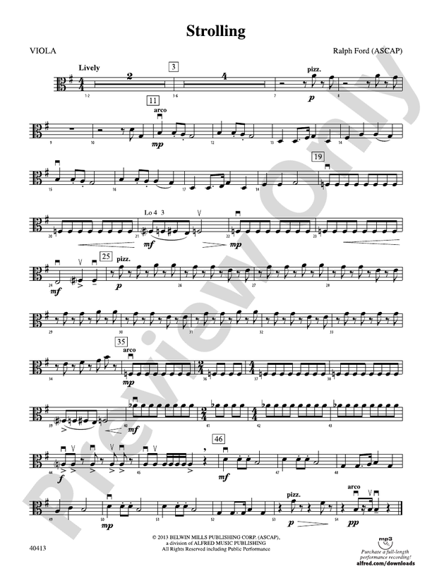 Strolling: Viola: Viola Part - Digital Sheet Music Download