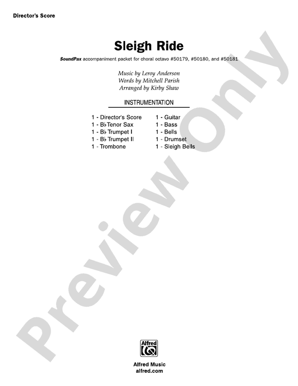 Sleigh Ride: Choral Octavo SoundPax: Leroy Anderson - Digital Sheet ...