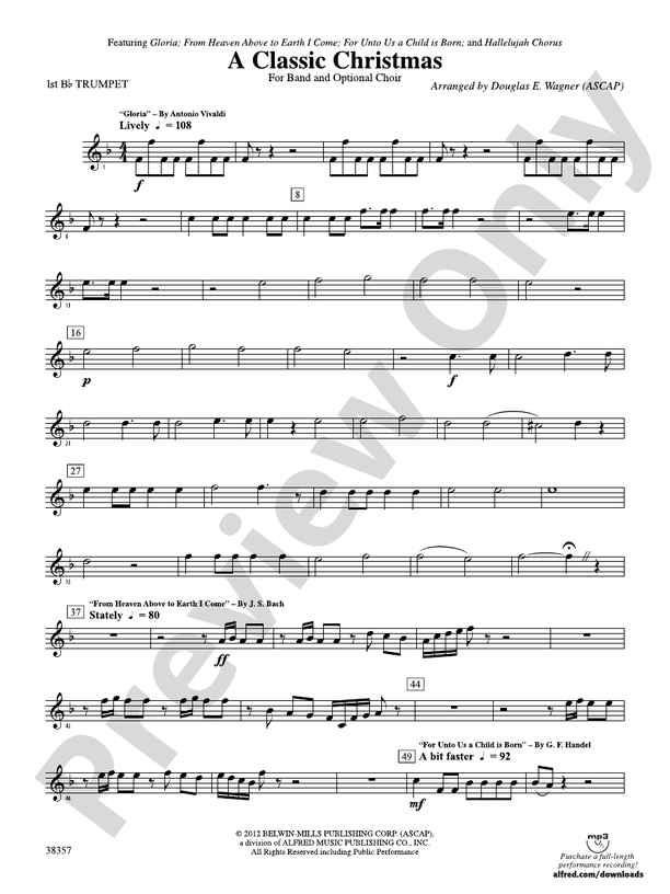 A Classic Christmas: 1st B-flat Trumpet: 1st B-flat Trumpet Part - Digital Sheet Music Download