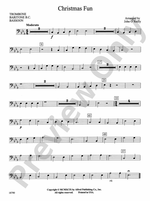 Christmas Fun: 1st Trombone: 1st Trombone Part - Digital Sheet Music ...