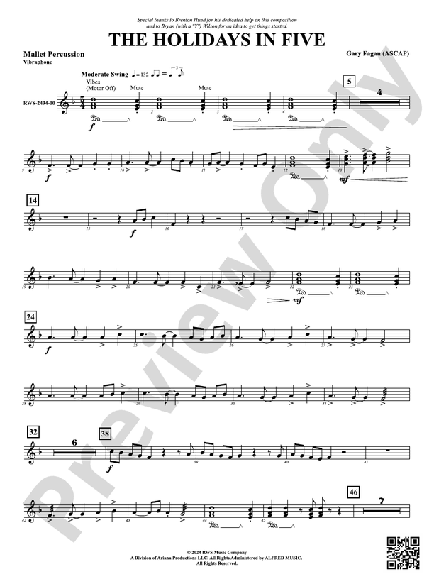 The Holidays in Five: 1st Mallet Percussion: 1st Mallet Percussion Part ...