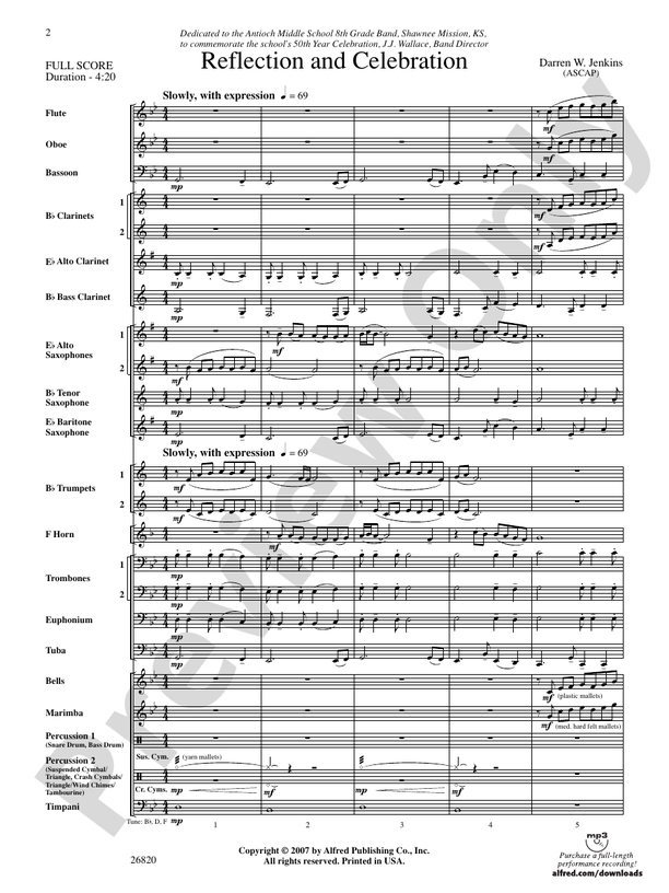 Reflection and Celebration: Concert Band Conductor Score & Parts ...