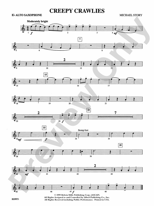 Creepy Crawlies: E-flat Alto Saxophone: E-flat Alto Saxophone Part ...