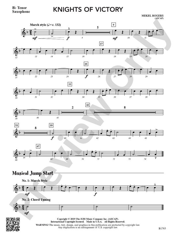 Knights of Victory: B-flat Tenor Saxophone: B-flat Tenor Saxophone Part ...