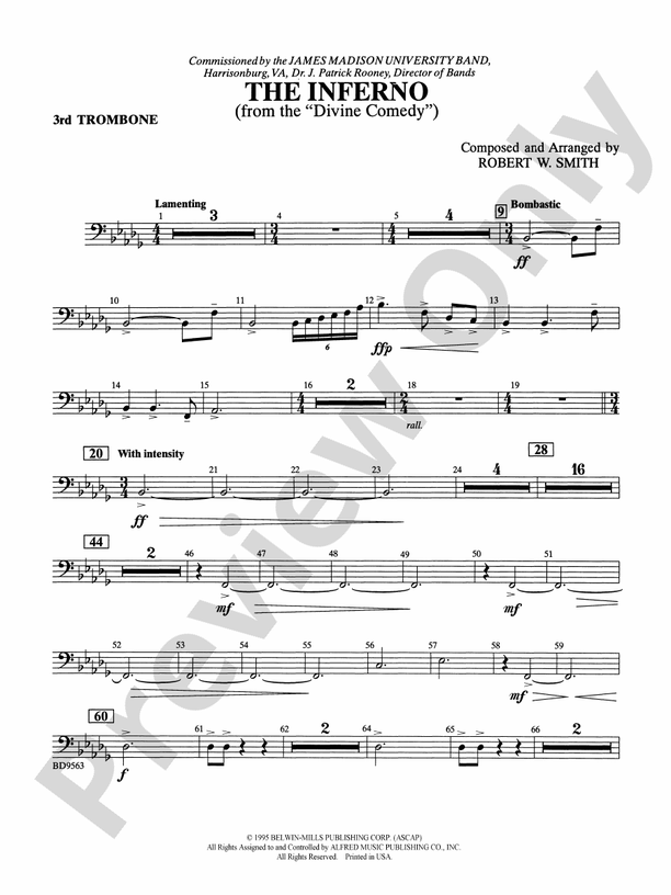 The Inferno: 3rd Trombone: 3rd Trombone Part - Digital Sheet Music Download