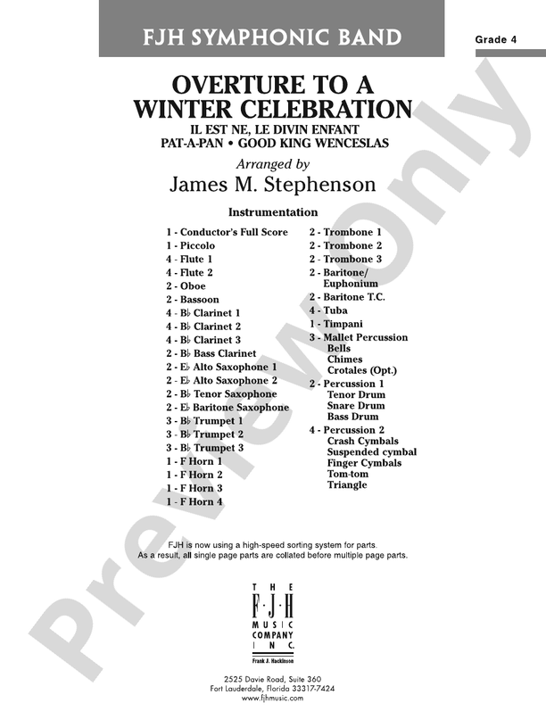 Overture to a Winter Celebration: Score: Concert Band Score: James M ...