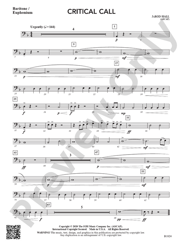 Critical Call: Baritone/Euphonium: Baritone/Euphonium Part: JaRod Hall ...