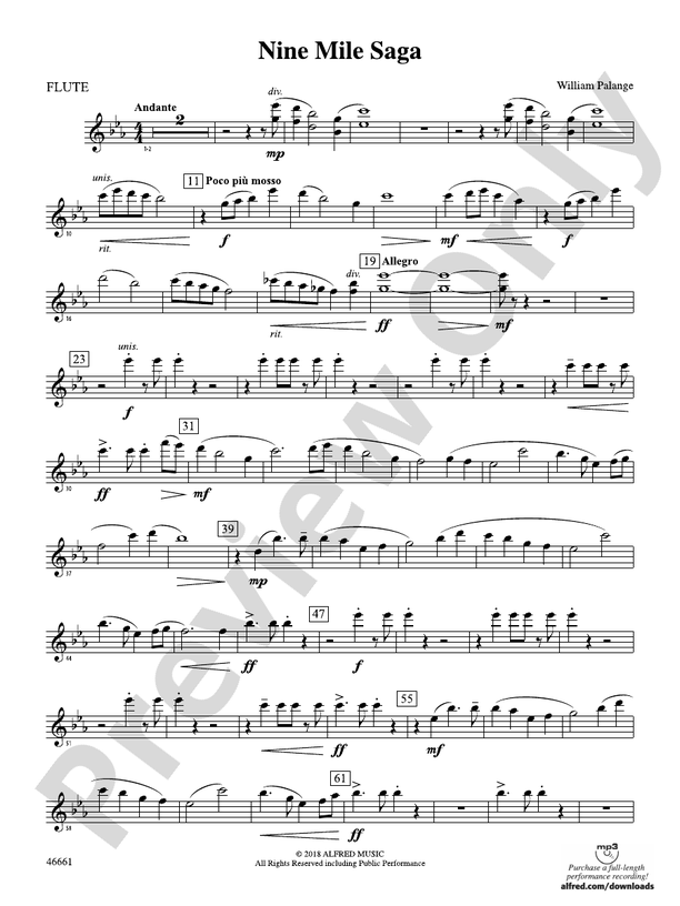 Nine Mile Saga: Flute: Flute Part - Digital Sheet Music Download