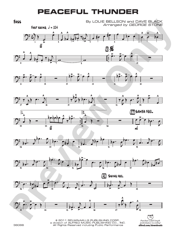 Peaceful Thunder: String Bass: String Bass Part - Digital Sheet Music ...