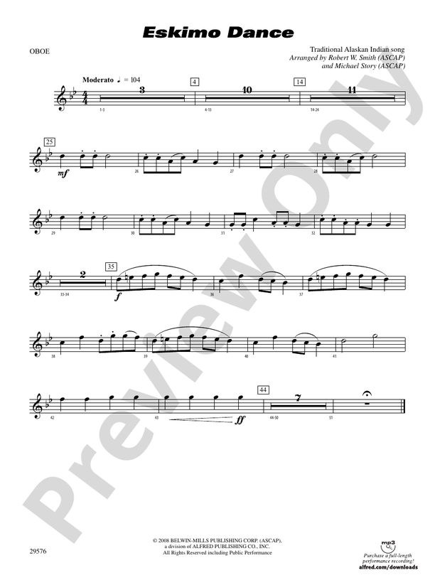 Eskimo Dance: Oboe: Oboe Part - Digital Sheet Music Download