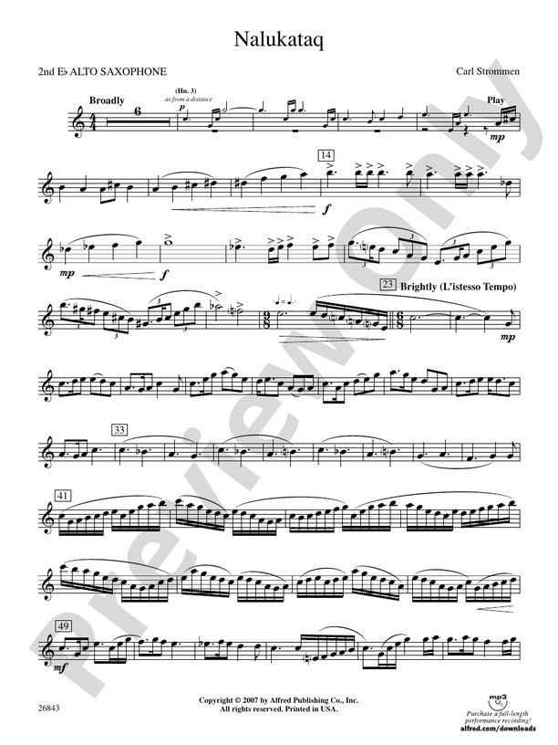 Nalukataq: 2nd E-flat Alto Saxophone: 2nd E-flat Alto Saxophone Part - Digital Sheet Music Download