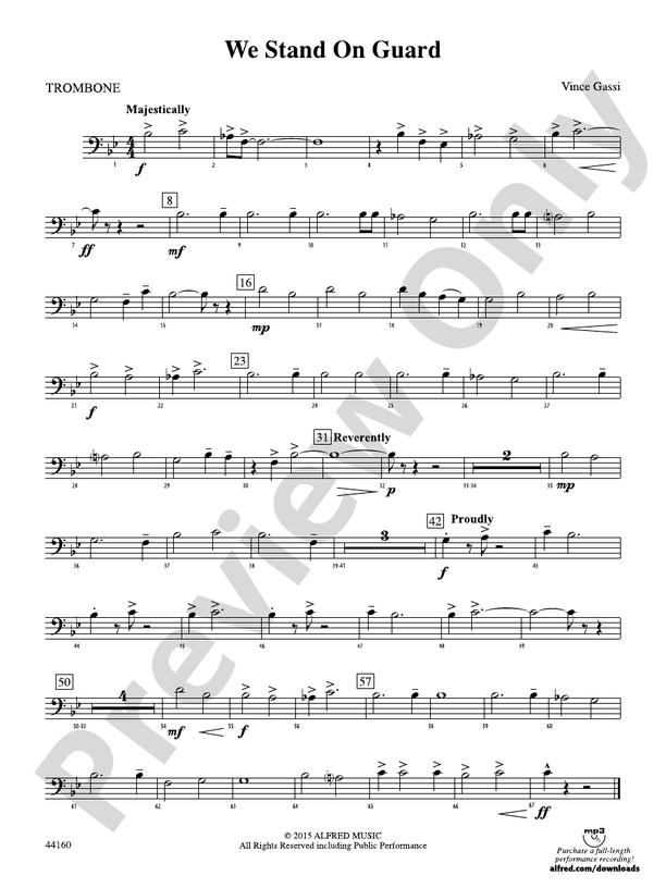 We Stand on Guard: 1st Trombone: 1st Trombone Part - Digital Sheet ...