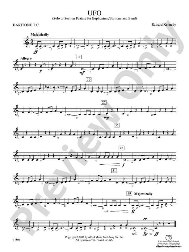 UFO: 2nd Baritone T.C.: 2nd Baritone T.C. Part - Digital Sheet Music ...