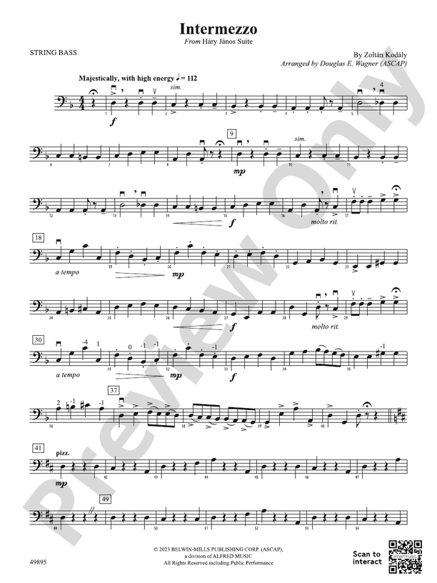 Intermezzo: String Bass: String Bass Part - Digital Sheet Music Download