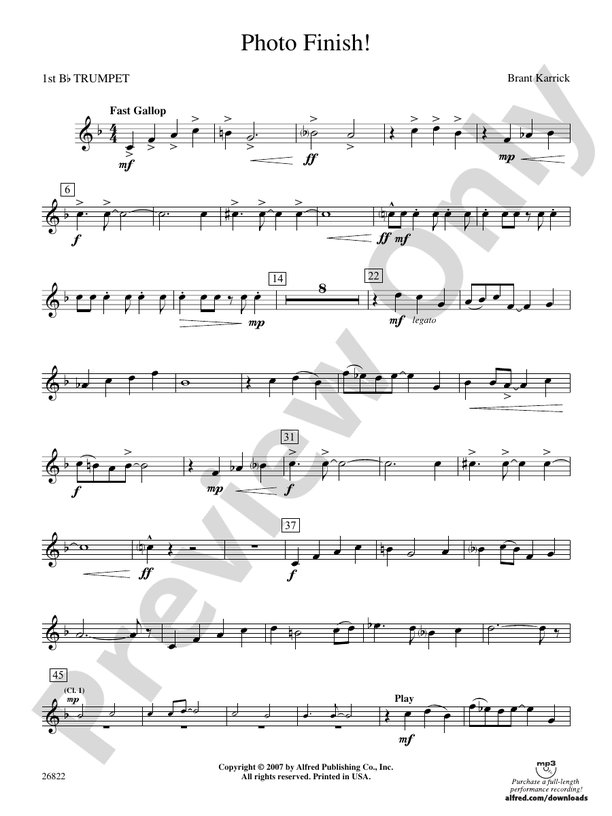 Photo Finish!: 1st B-flat Trumpet: 1st B-flat Trumpet Part - Digital ...