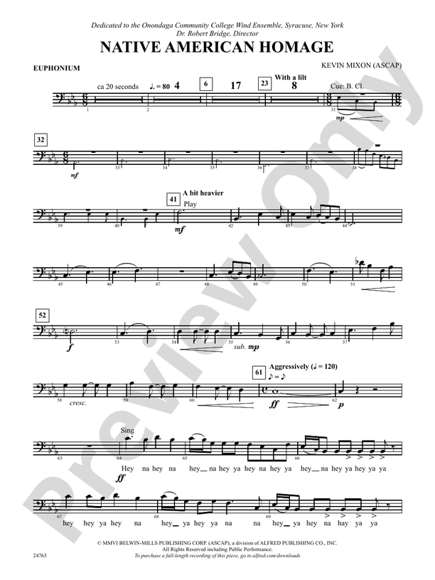 Native American Homage: Baritone B.C.: Baritone B.C. Part - Digital ...