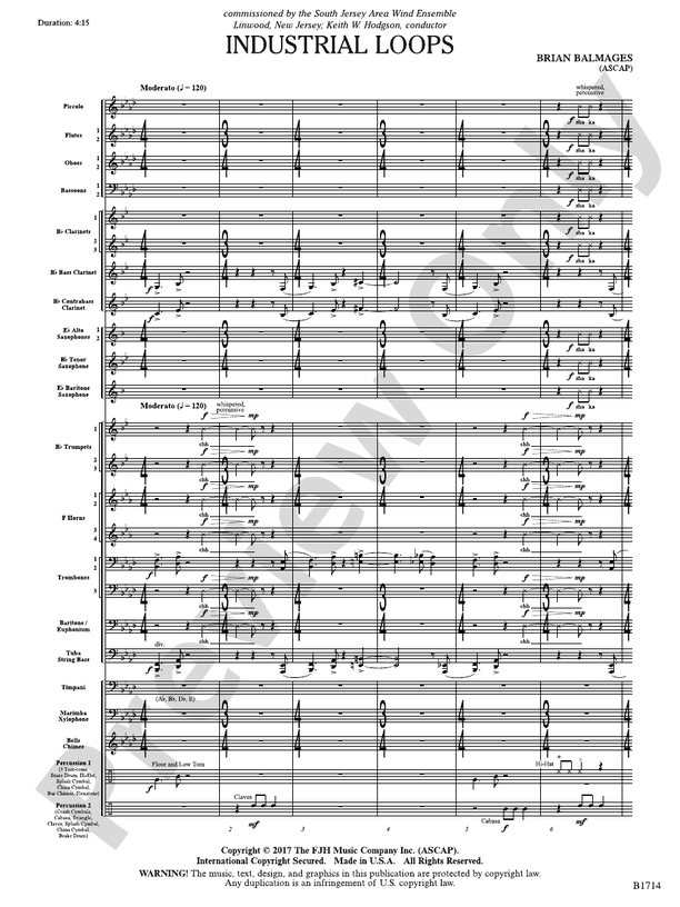 Industrial Loops: Score: Concert Band Score: Brian Balmages - Digital ...