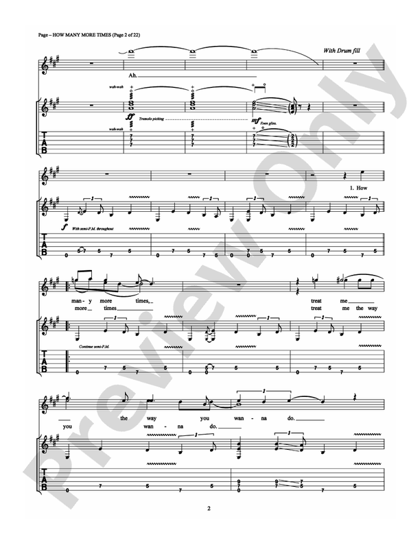 How Many More Times: Guitar TAB: Led Zeppelin - Digital Sheet Music ...