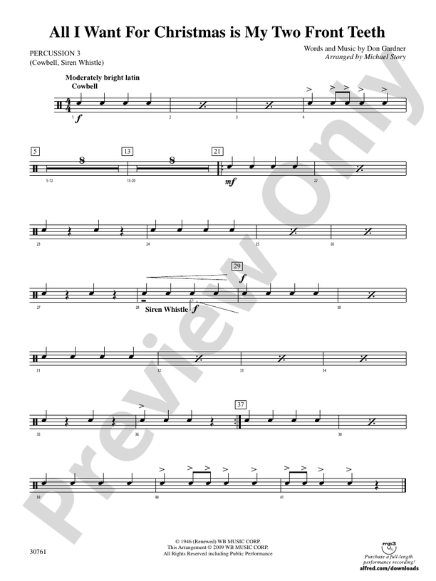 All I Want for Christmas Is My Two Front Teeth: 3rd Percussion: 3rd ...