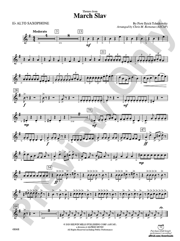March Slav: E-flat Alto Saxophone: E-flat Alto Saxophone Part - Digital ...