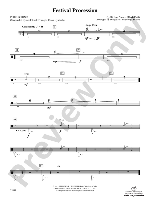 Festival Procession: 2nd Percussion: 2nd Percussion Part - Digital Sheet Music Download