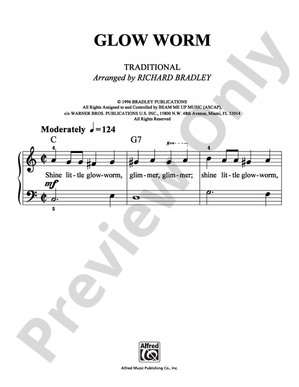 Glow Worm: Easy Piano: Traditional - Digital Sheet Music Download
