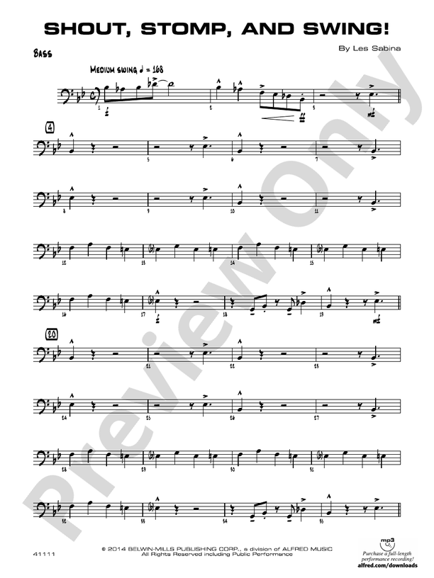 Shout, Stomp, and Swing!: String Bass: String Bass Part - Digital Sheet ...