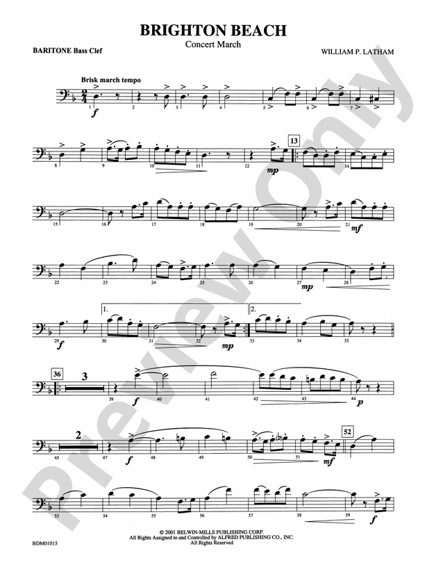 Brighton Beach (Concert March): Baritone B.C.: Baritone B.C. Part ...