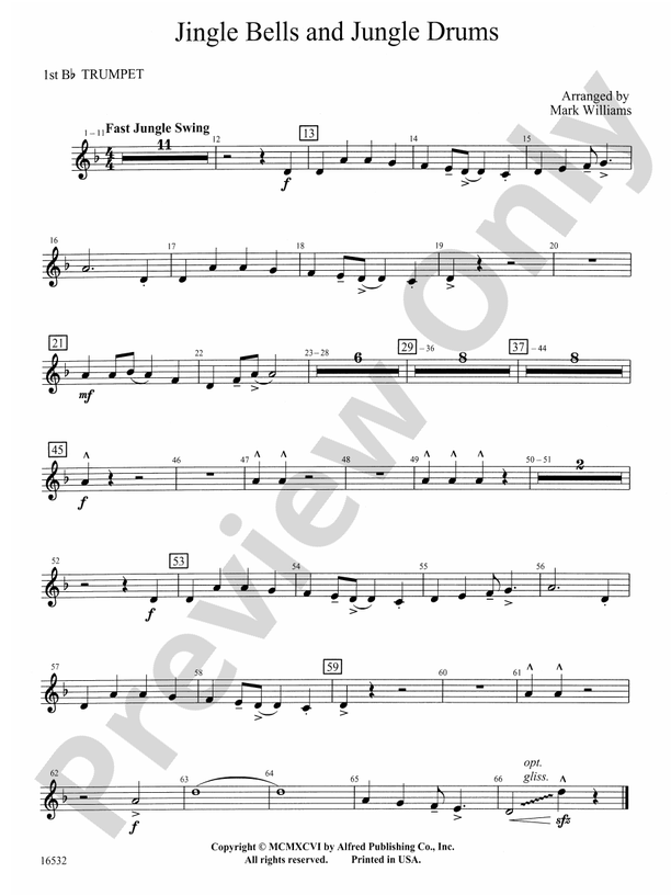 Jingle Bells and Jungle Drums: 1st B-flat Trumpet: 1st B-flat Trumpet ...