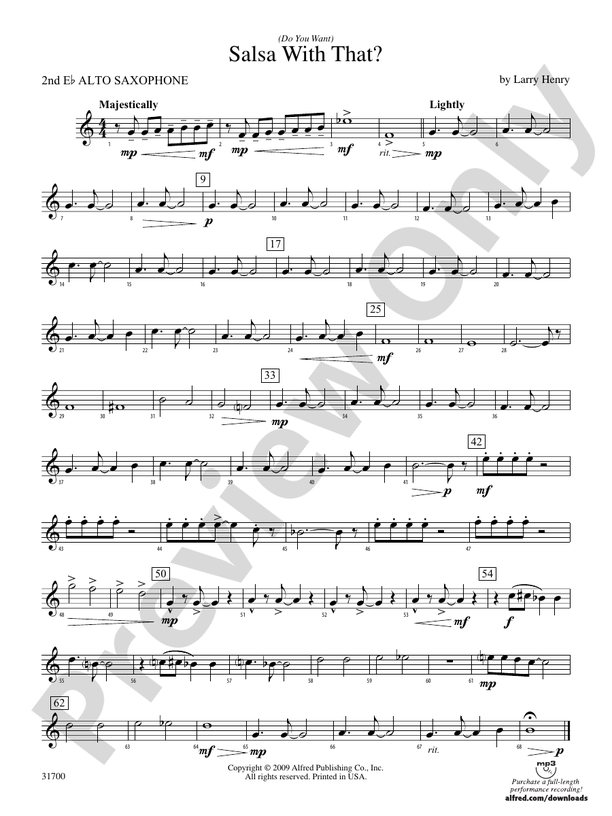 (Do You Want) Salsa with That?: 2nd E-flat Alto Saxophone: 2nd E-flat Alto Saxophone Part ...