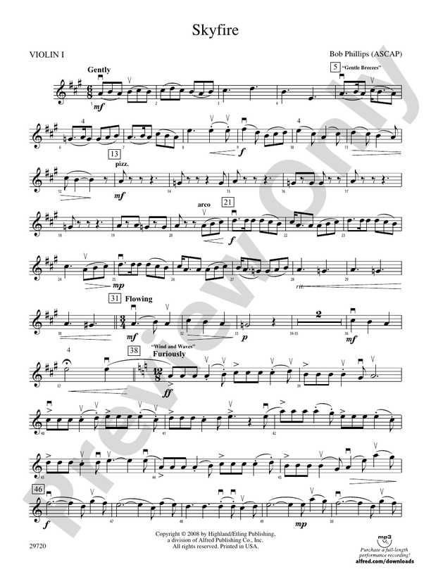 Skyfire: 1st Violin: 1st Violin Part - Digital Sheet Music Download