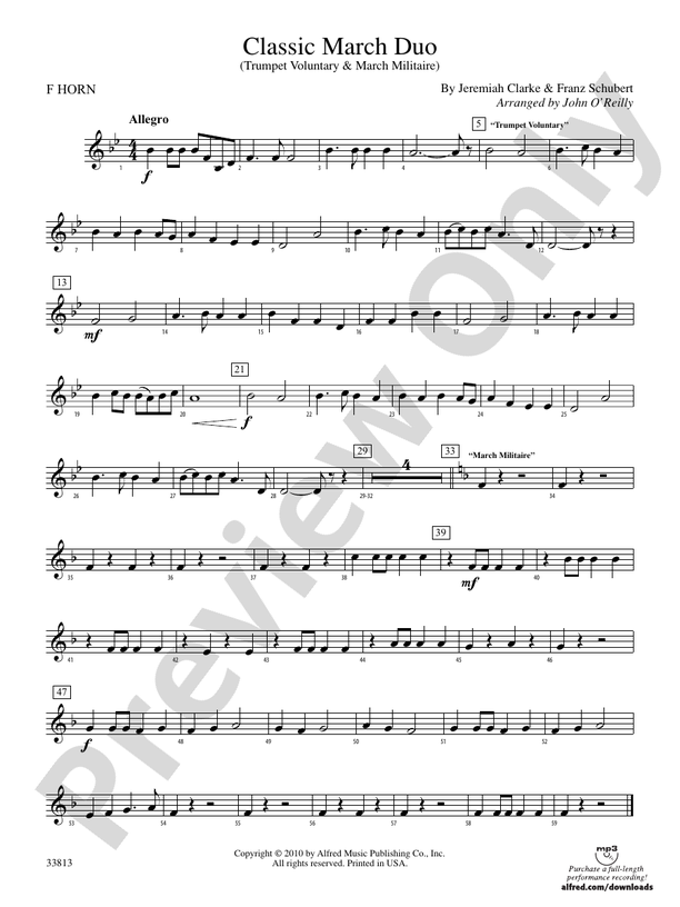 Classic March Duo: 1st F Horn: 1st F Horn Part - Digital Sheet Music ...