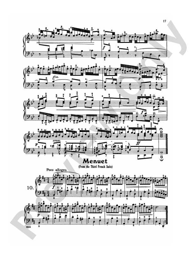 Bach: Twenty One Favorite Pieces: Menuet from the Third French Suite (B ...