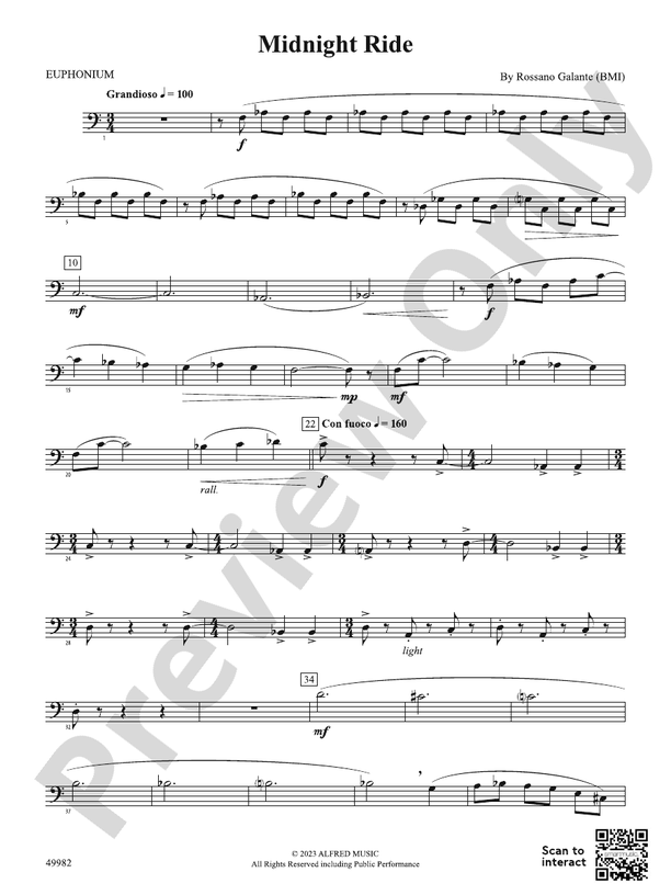 Midnight Ride: Baritone B.C.: Baritone B.C. Part - Digital Sheet Music ...