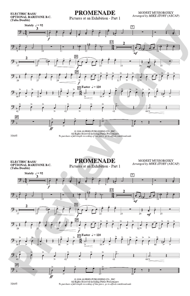 Promenade: Electric Bass: Electric Bass Part - Digital Sheet Music Download
