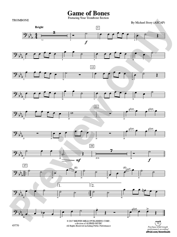Game of Bones: 1st Trombone: 1st Trombone Part - Digital Sheet Music ...