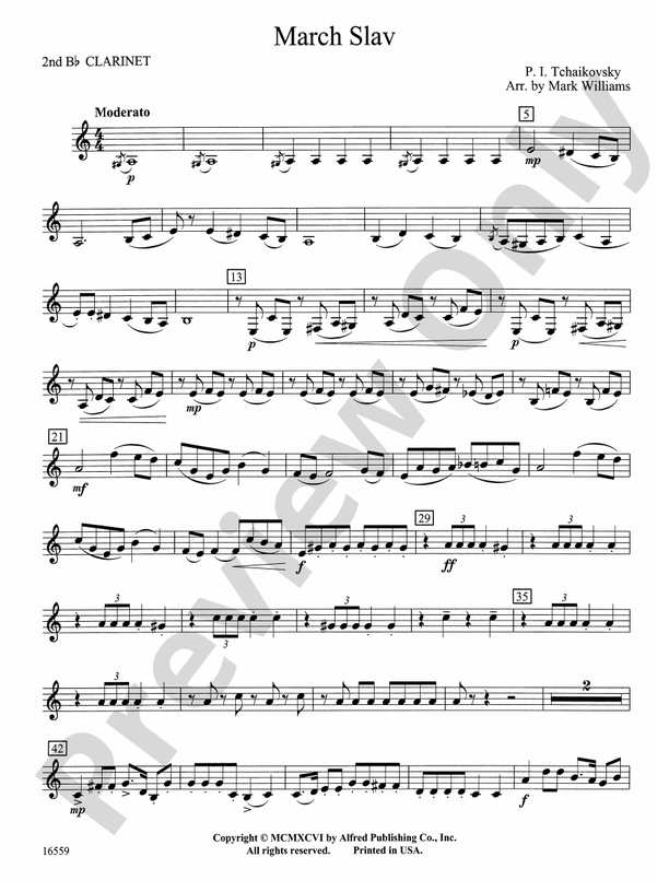 March Slav: 2nd B-flat Clarinet: 2nd B-flat Clarinet Part - Digital ...