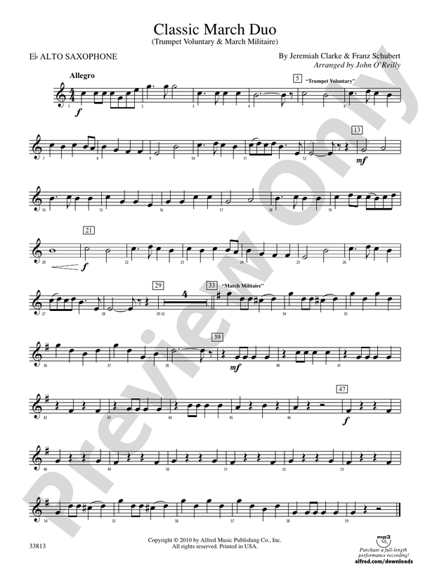 Classic March Duo: E-flat Alto Saxophone: E-flat Alto Saxophone Part ...