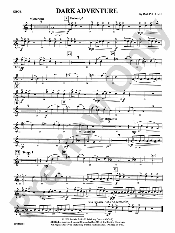 Dark Adventure: Oboe: Oboe Part - Digital Sheet Music Download