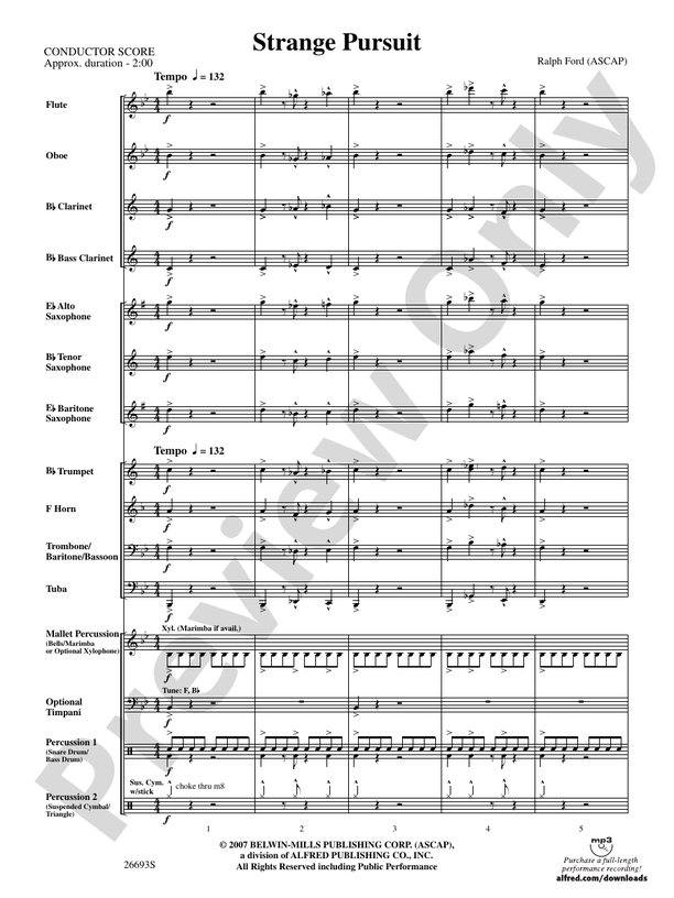 Strange Pursuit: Score: Concert Band Score - Digital Sheet Music Download