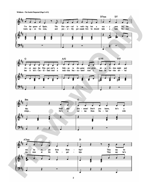 The Scarlet Pimpernel: Piano/Vocal/Chords: Frank Wildhorn - Digital ...