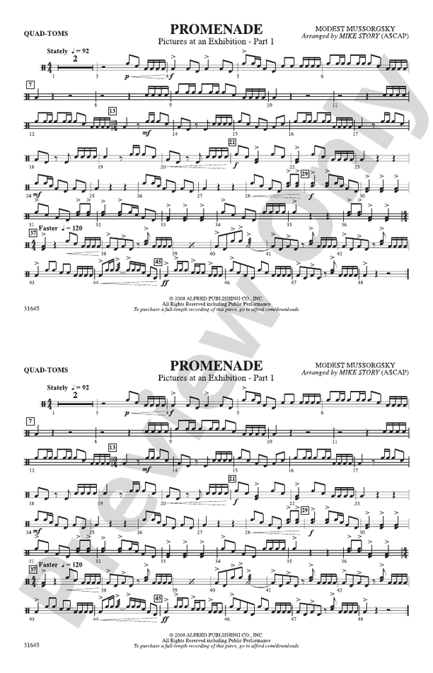 Promenade: Quad-Toms: Quad-Toms Part - Digital Sheet Music Download