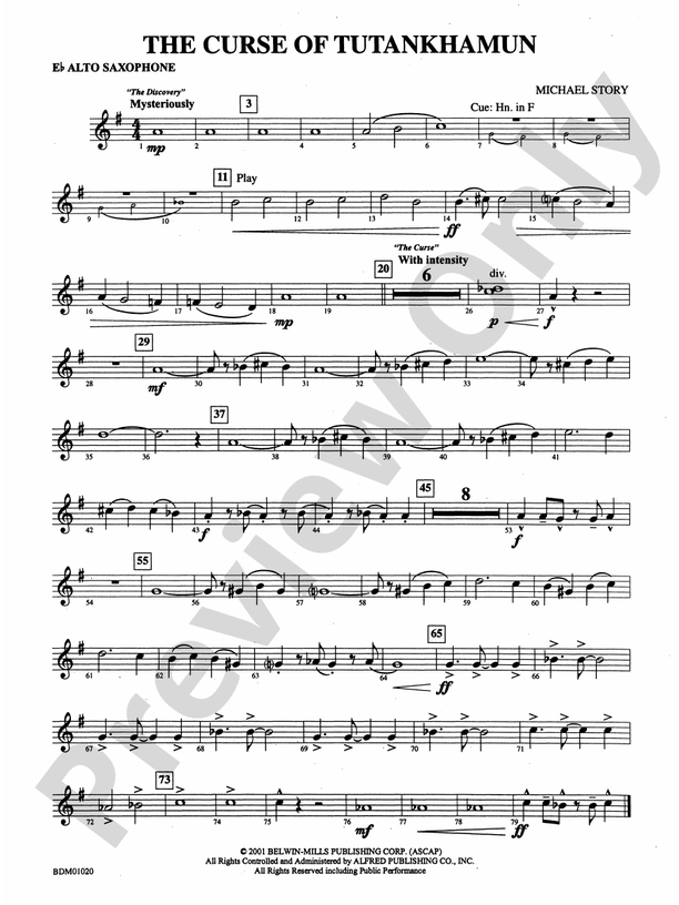 The Curse of Tutankhamun: E-flat Alto Saxophone: E-flat Alto Saxophone ...