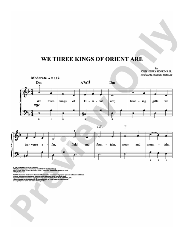 We Three Kings of Orient Are: Easy Piano: John Henry Hopkins, Jr ...