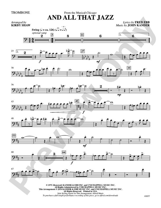 And All That Jazz: Trombone: Trombone Part - Digital Sheet Music Download